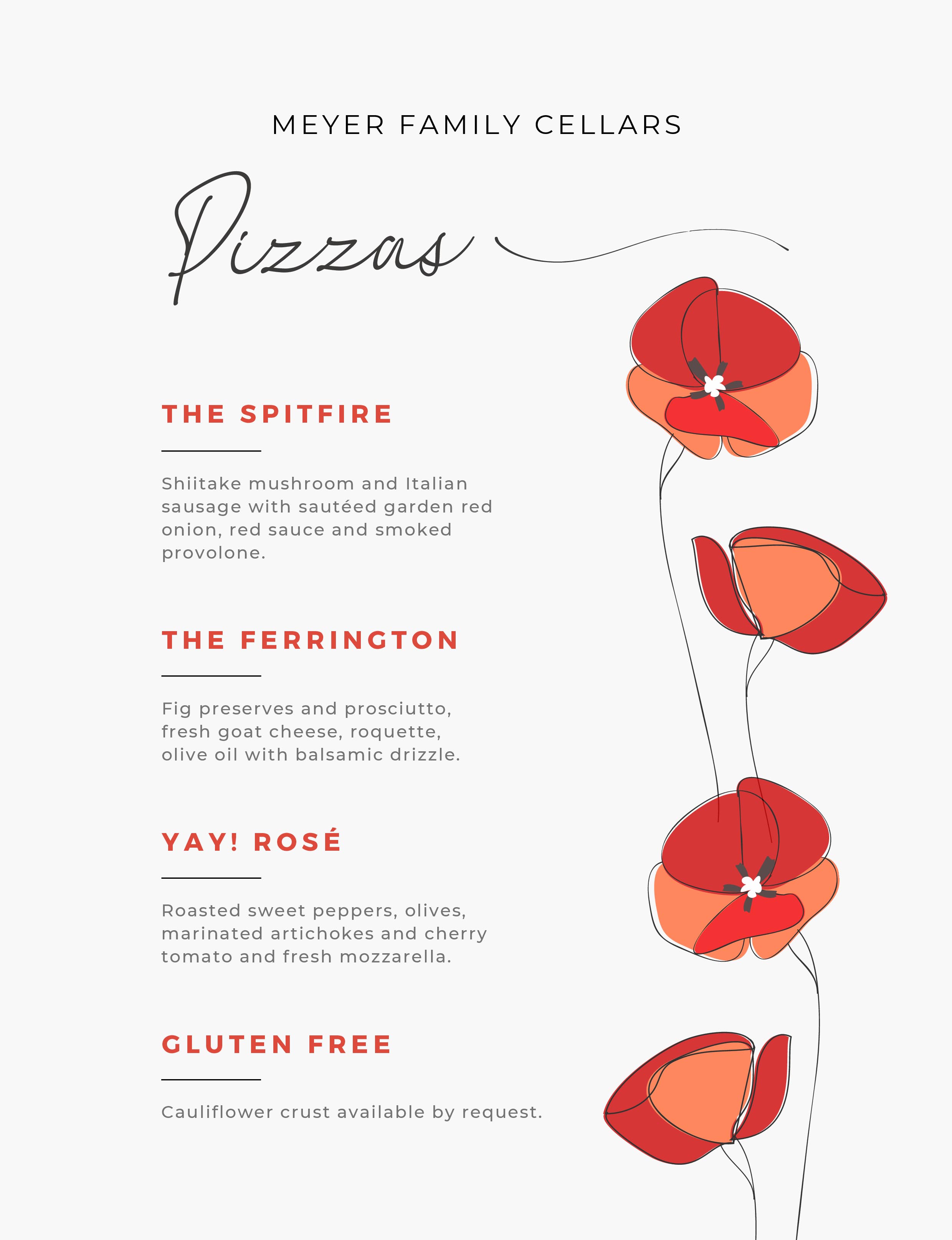 Summer Pizza Sample Menu